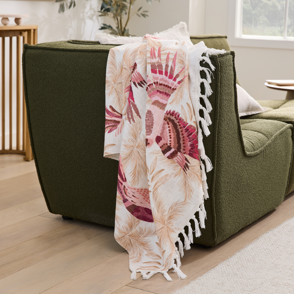 Sunlit Parrot Pink Throw | Adairs