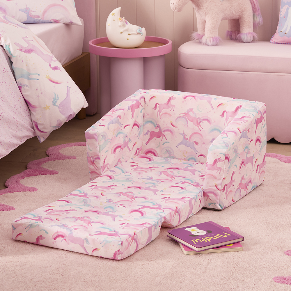 Adairs Kids - Rainbows & Unicorns Flip Out Sofa | Adairs