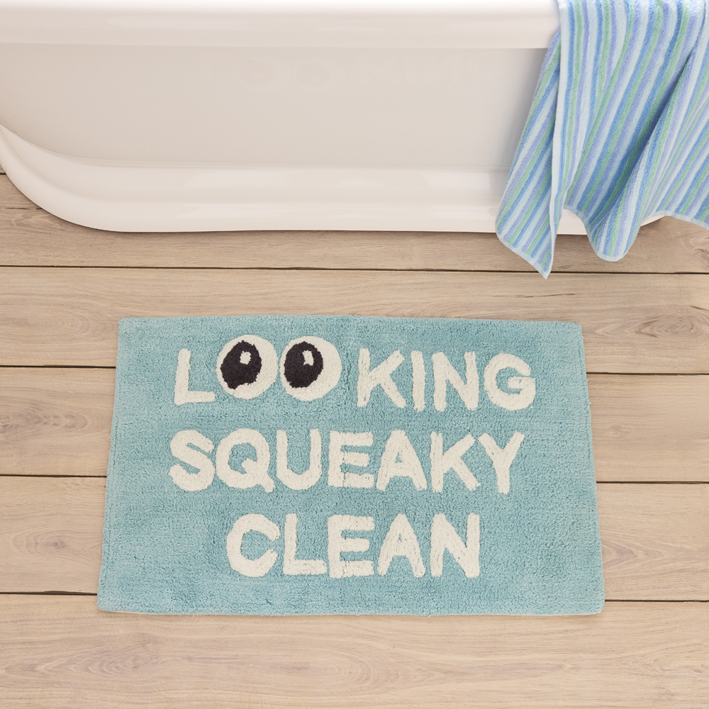 Adairs Kids - Looking Squeaky Clean Aqua Bath Mat | Adairs