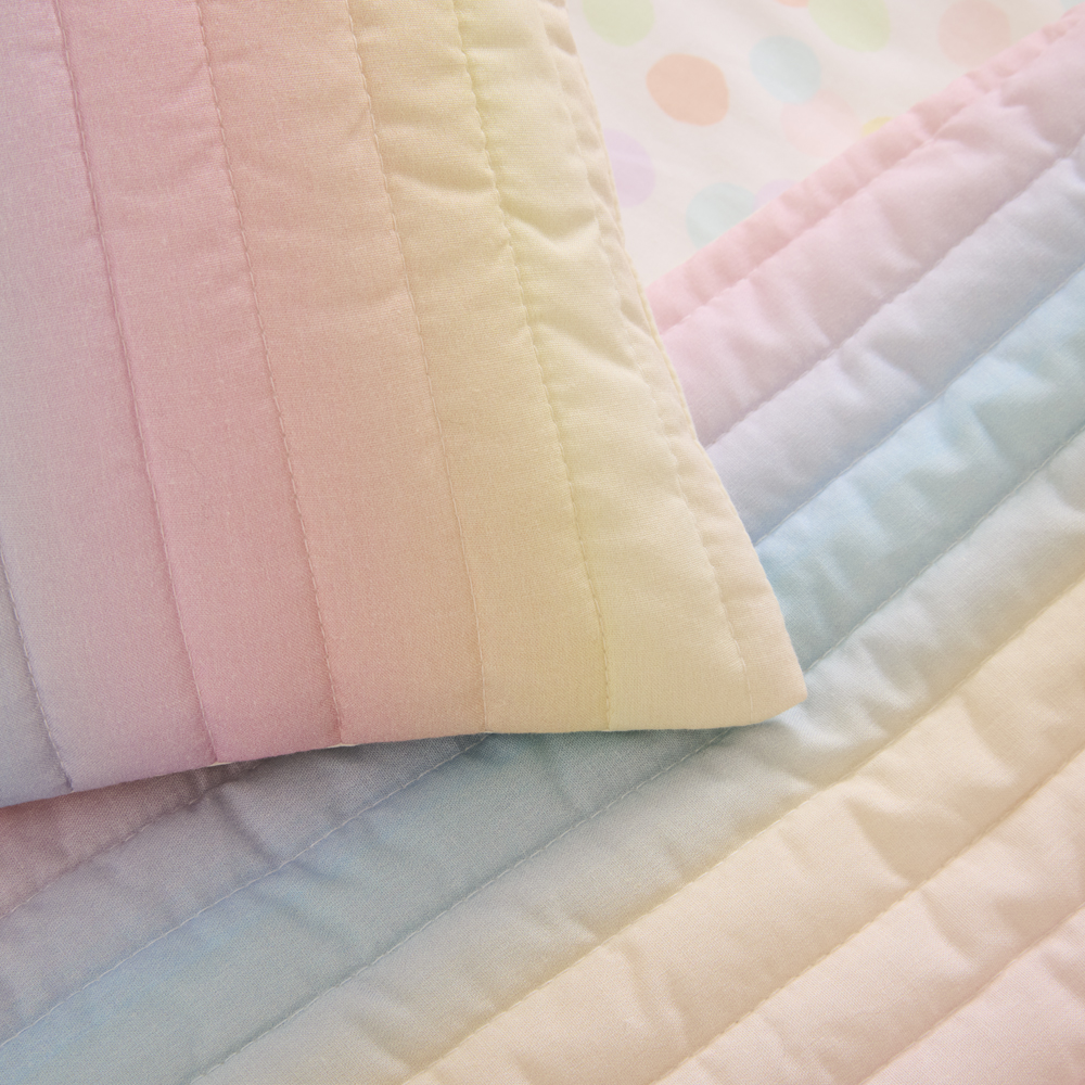 Adairs Kids - Ombre Quilted Rainbow Cot Quilt Cover Set | Adairs