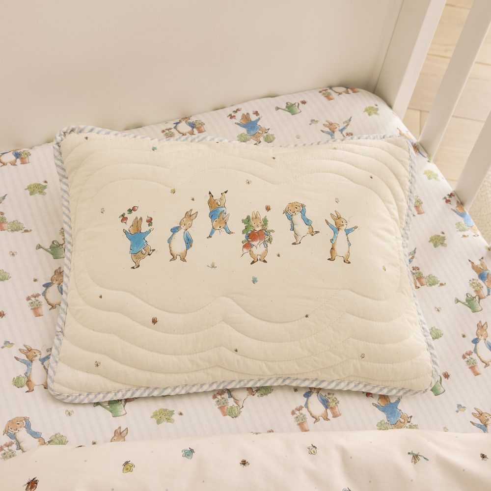 Adairs Kids - Peter Rabbit Natural Quilted Cot Quilt Cover Set | Adairs