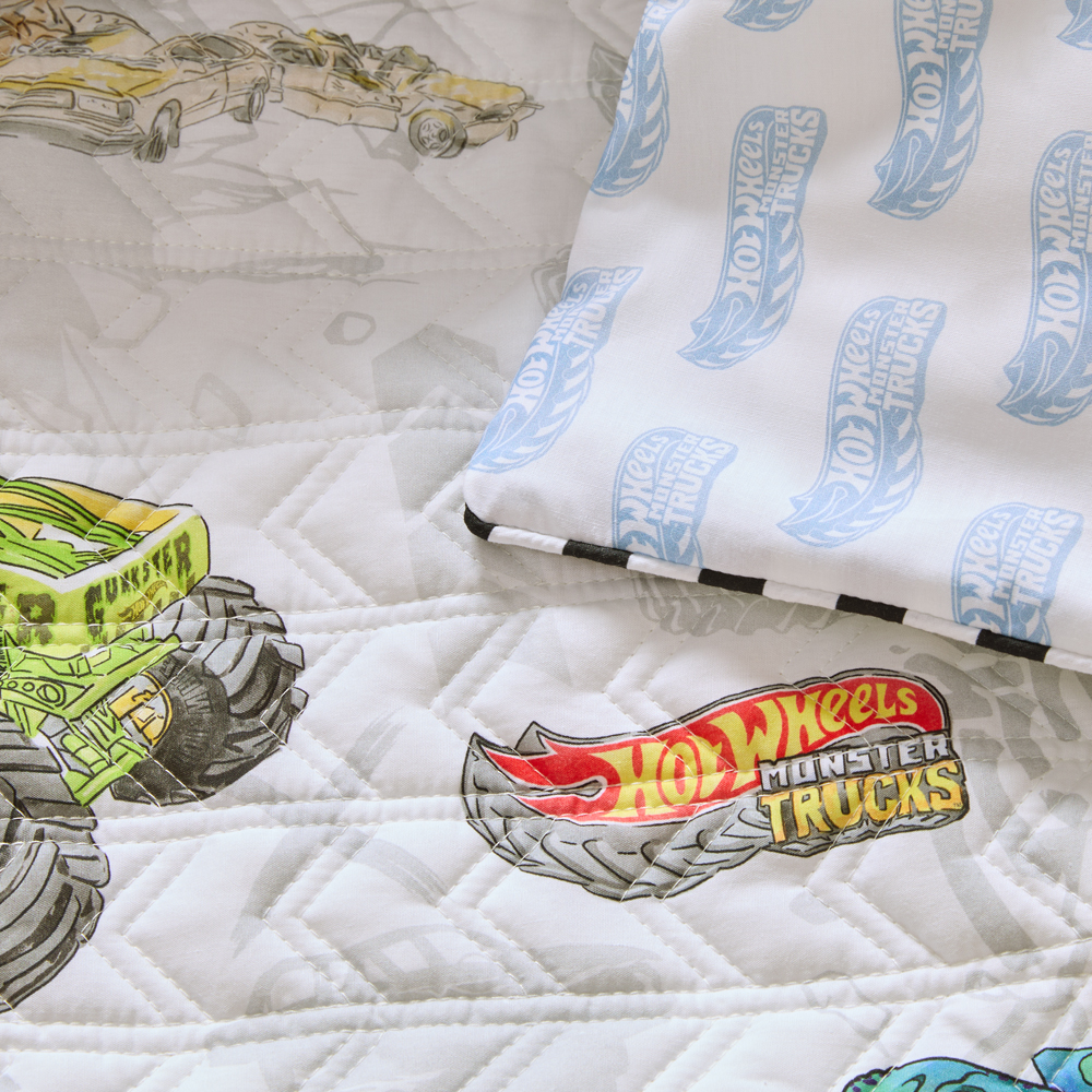 Adairs Kids - Mattel Hot Wheels Monster Trucks Quilted Quilt Cover Set ...