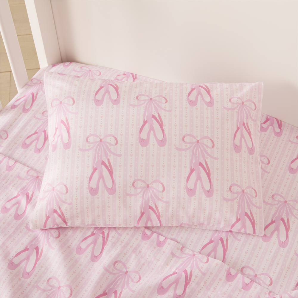 Adairs Kids - Ballet Slipper Pink Cot Sheet Set | Adairs