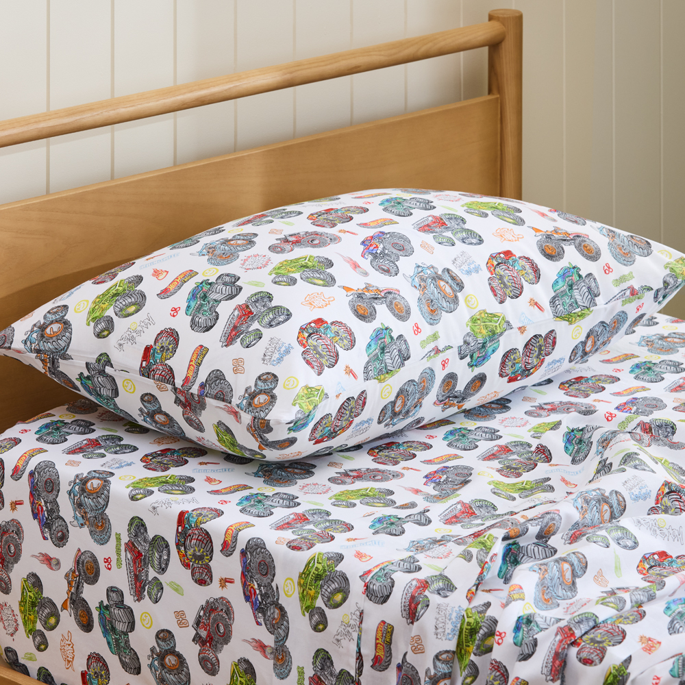 Adairs Kids - Mattel Hot Wheels Monster Trucks Sheet Set | Adairs
