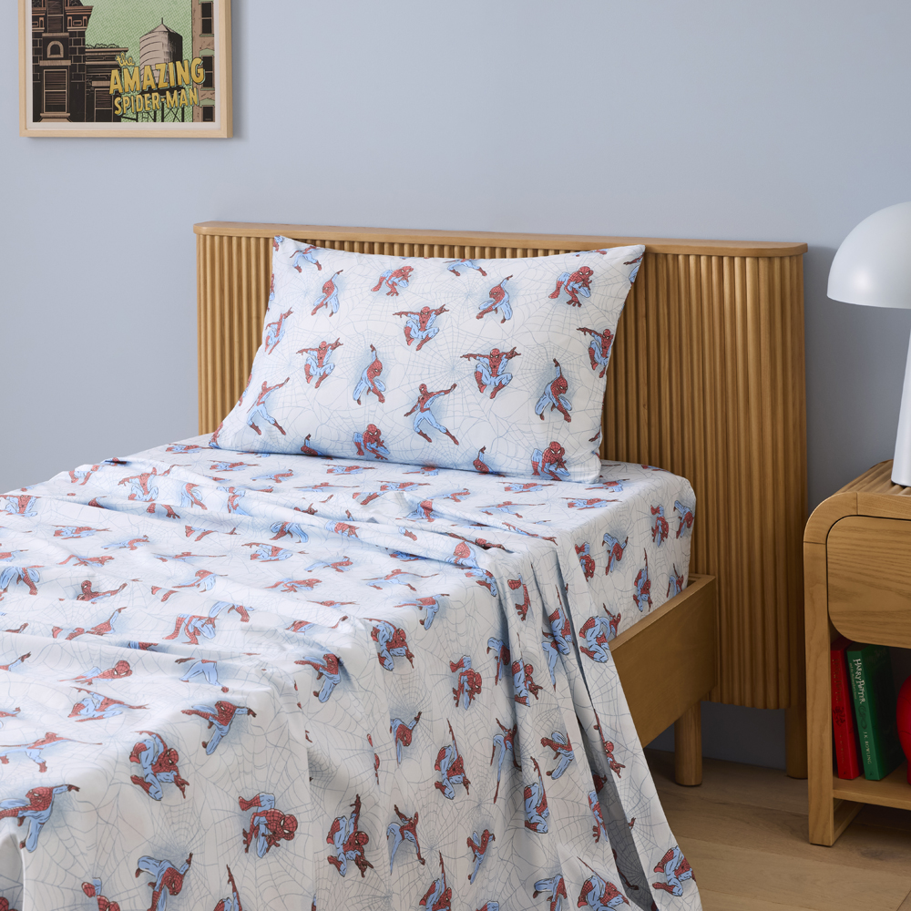 Adairs Kids - Marvel The Adventures of Spider-Man Blue Sheet Set | Adairs