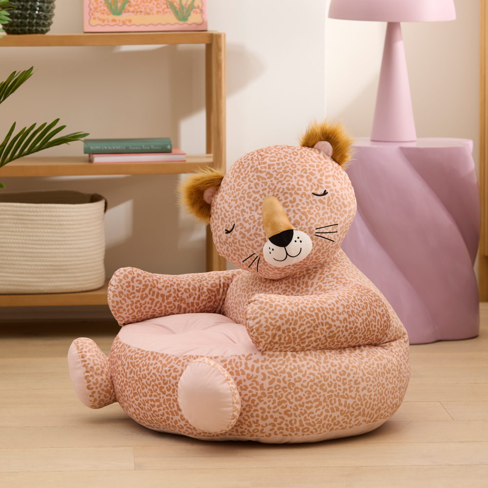 Adairs Kids - Tan Lily Leopard Cuddle Chair | Adairs