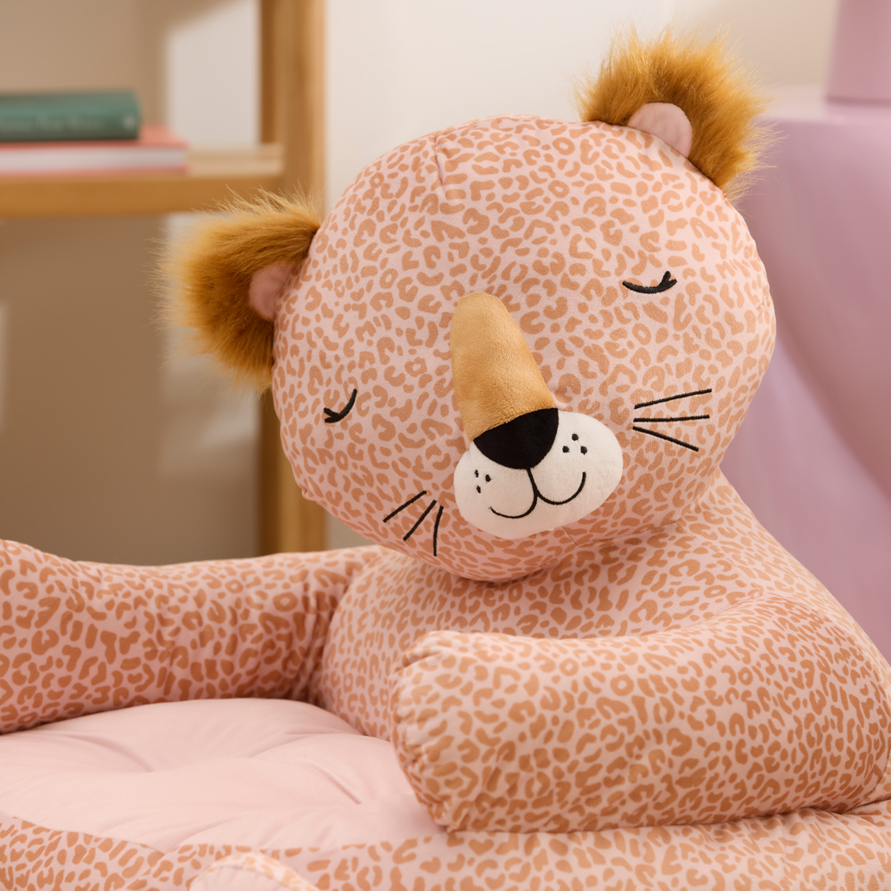 Adairs Kids - Tan Lily Leopard Cuddle Chair | Adairs