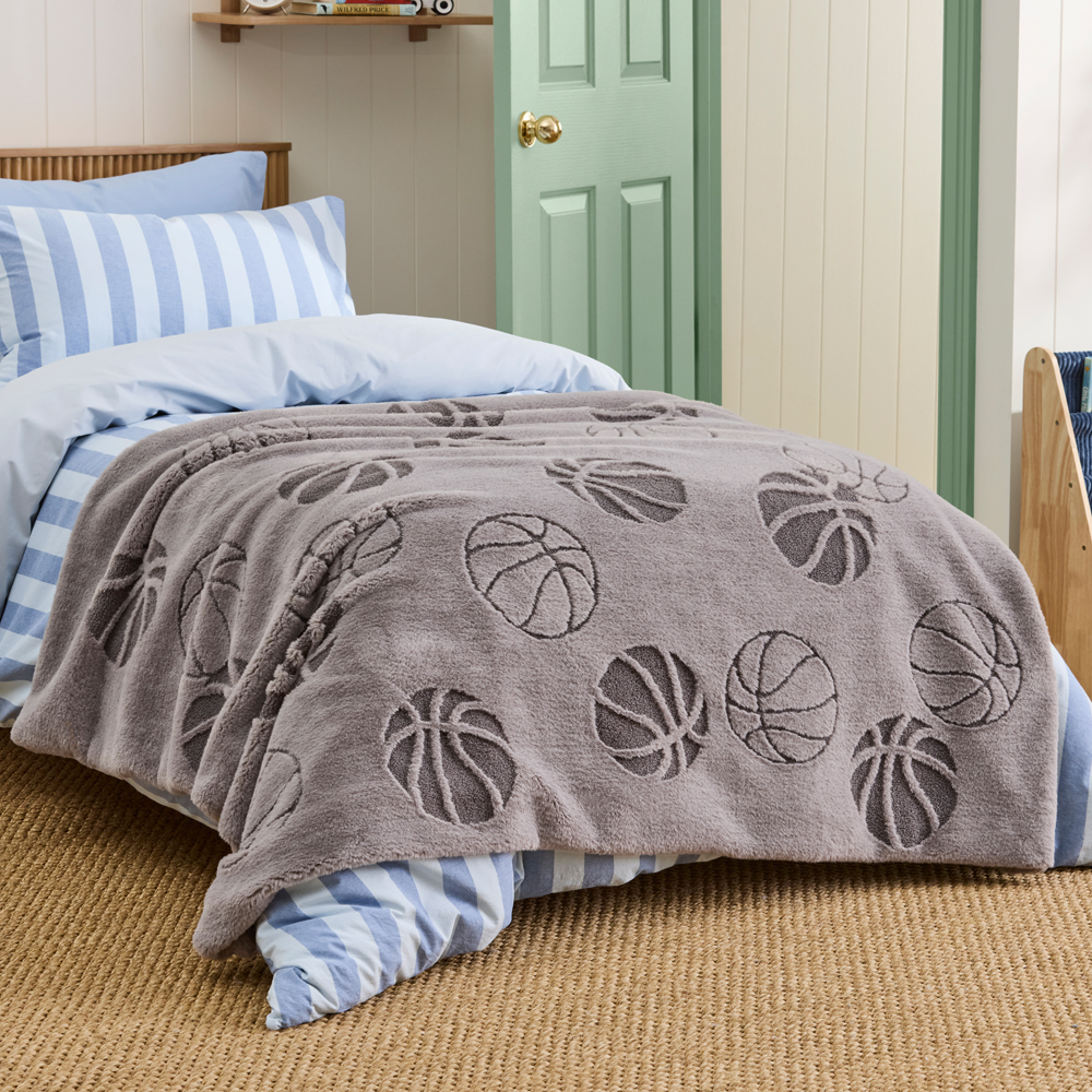 Adairs Kids - Estonia Grey Basketball Throw | Adairs