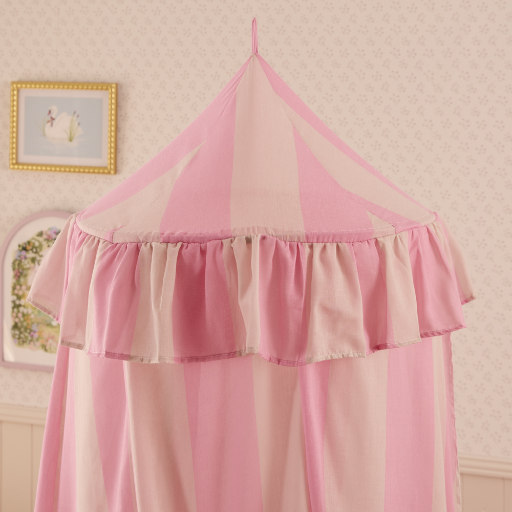 Adairs Kids - Heirloom Pinks Stripe Ruffle Canopy | Adairs