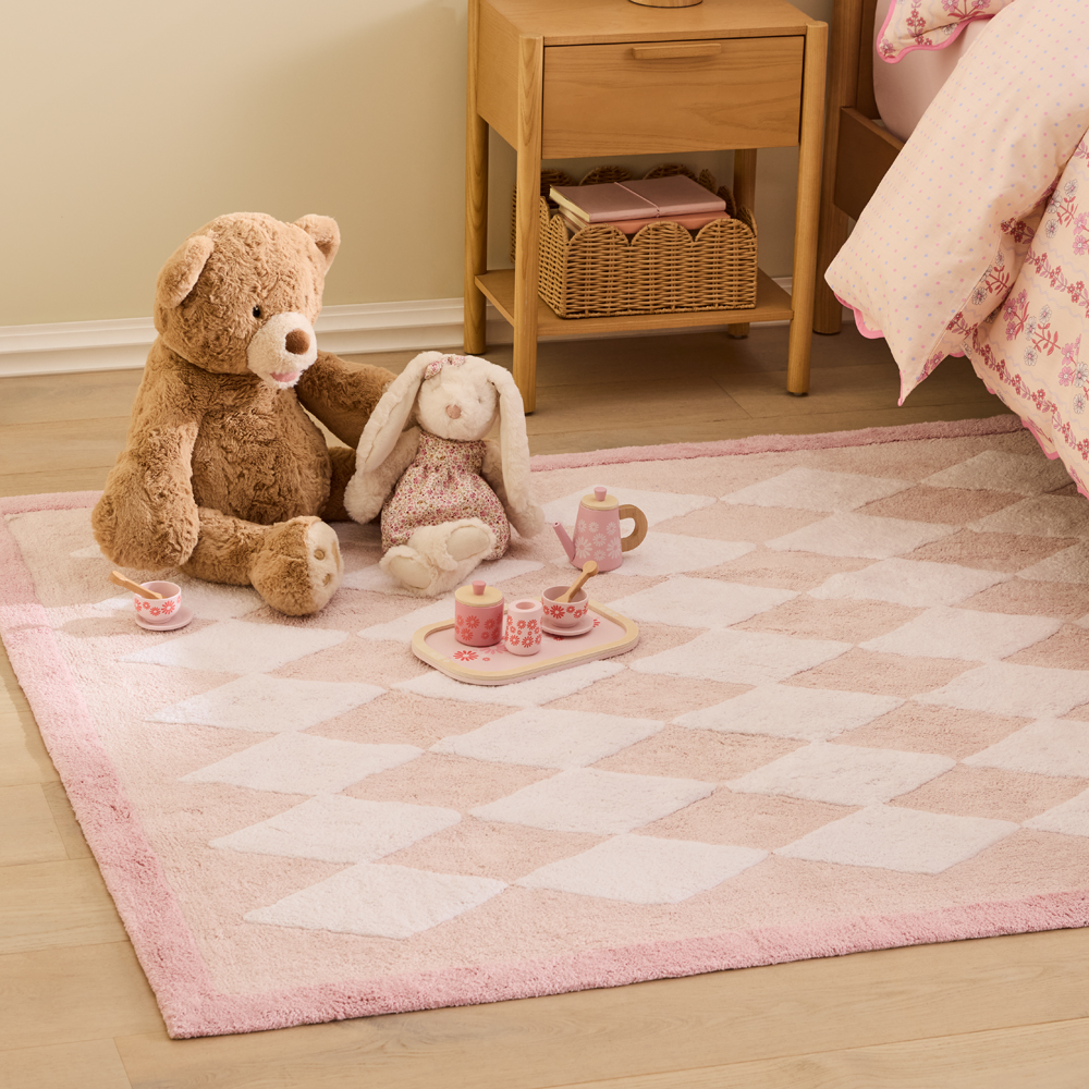 Adairs Kids - Pink Diamond Rug | Adairs