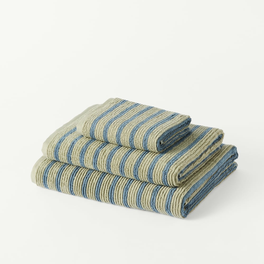 Flinders Seaspray & Harbour Blue Stripe Towel Range | Adairs