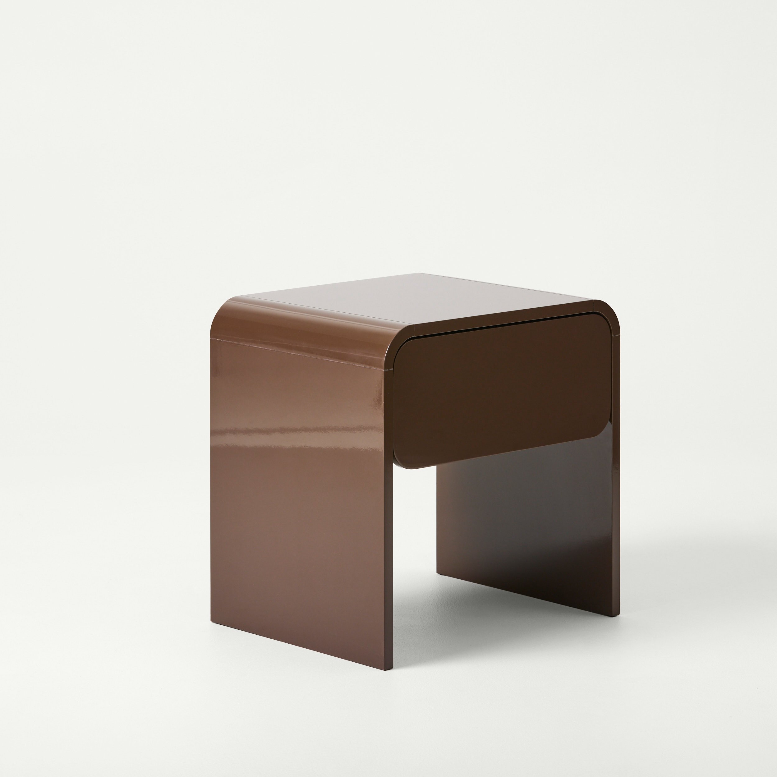 Miro High Gloss Chocolate Bedside Table | Adairs