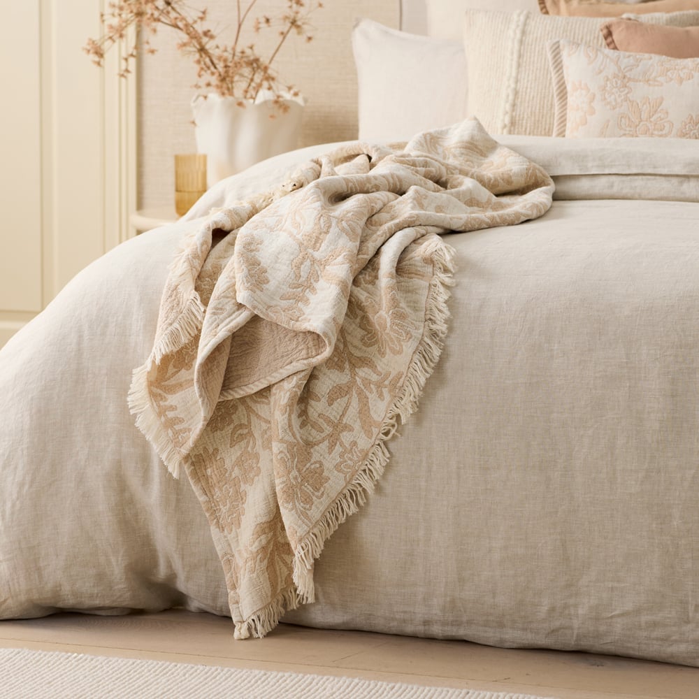 Pippa Pebble Floral Throw | Adairs