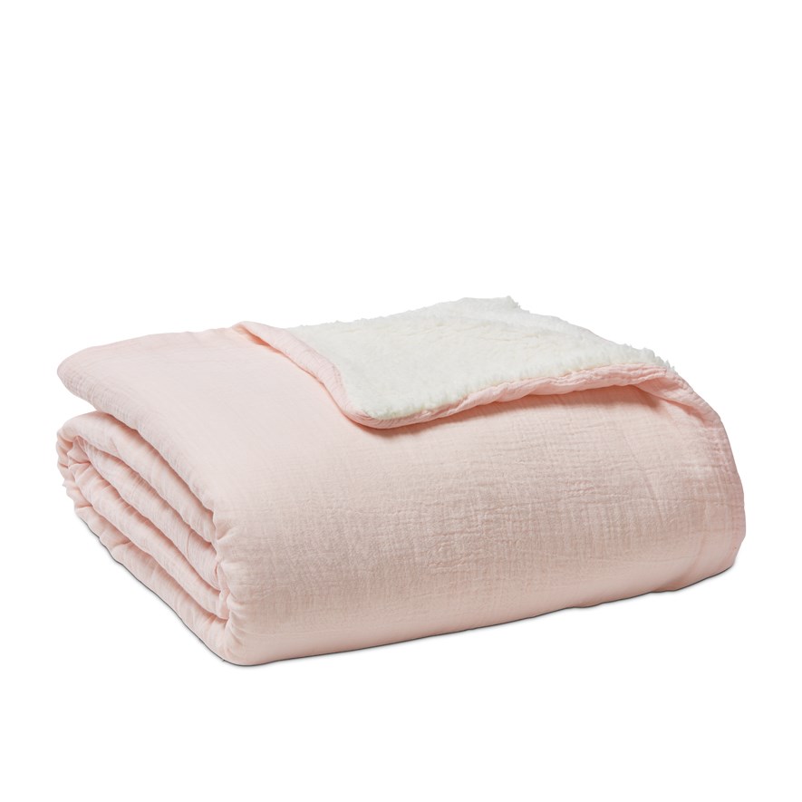 So Soft Pink Sherpa Blanket | Adairs