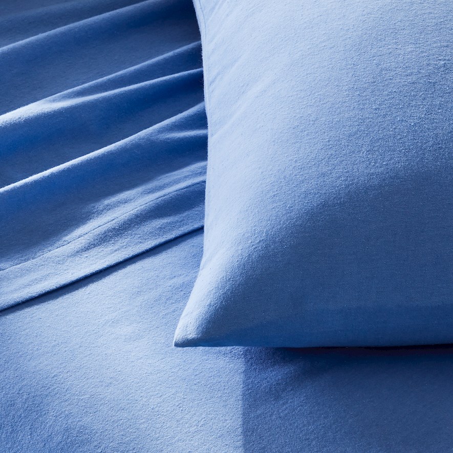 Plain Dye Flannelette Atlantic Sheet Set | Adairs