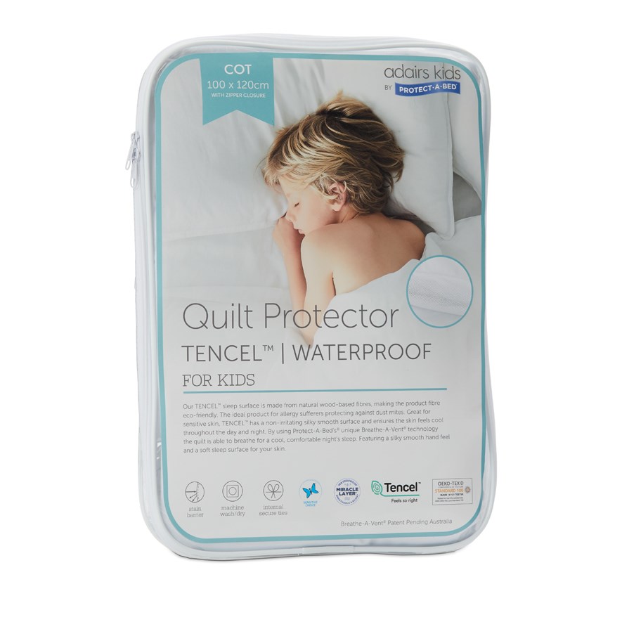 Tencel Waterproof Cot Quilt Protector | Adairs
