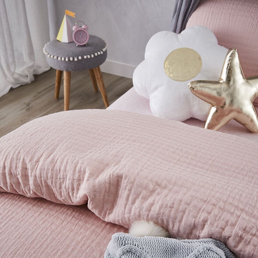 Evelyn Matelasse Pink Quilt Cover Set | Adairs
