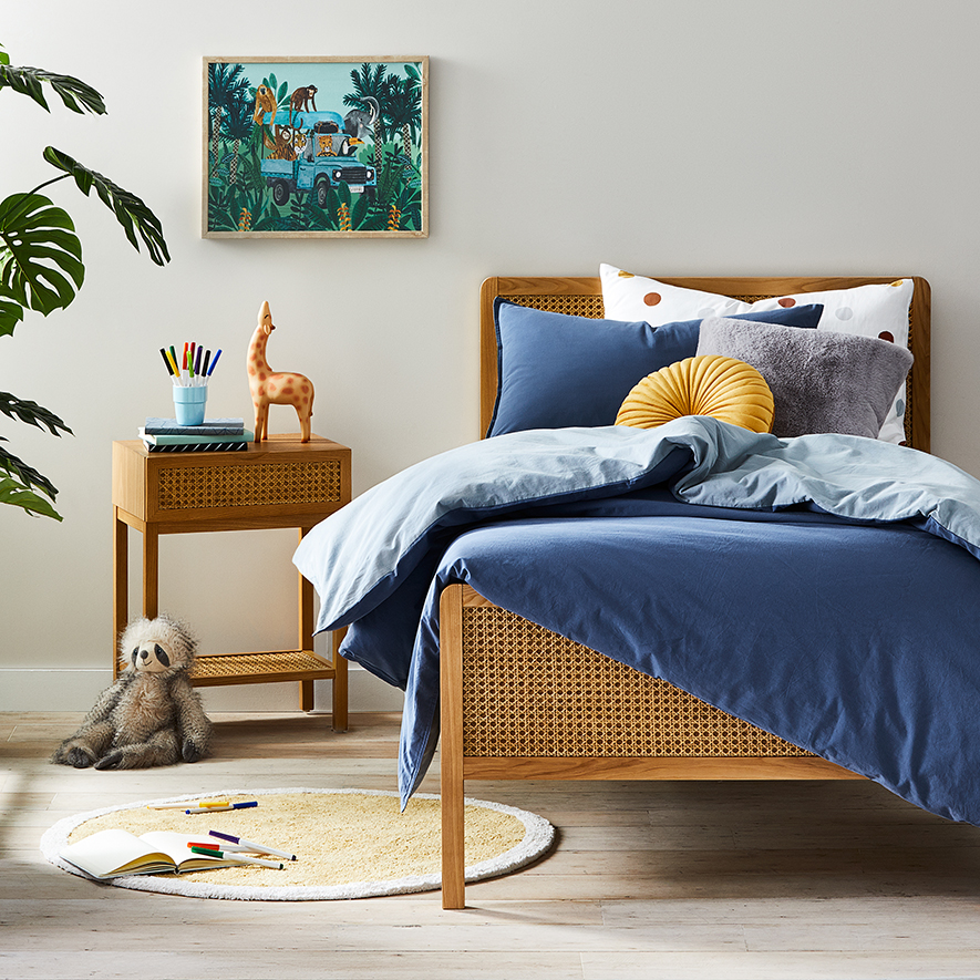 Adairs Kids - Stonewashed Cotton Deep Sea Quilt Cover Set | Adairs