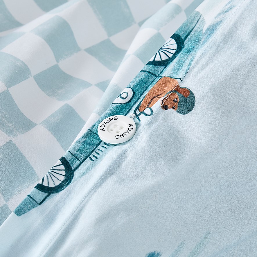 Speedy Raceway Powder Blue Quilt Cover Set | Adairs