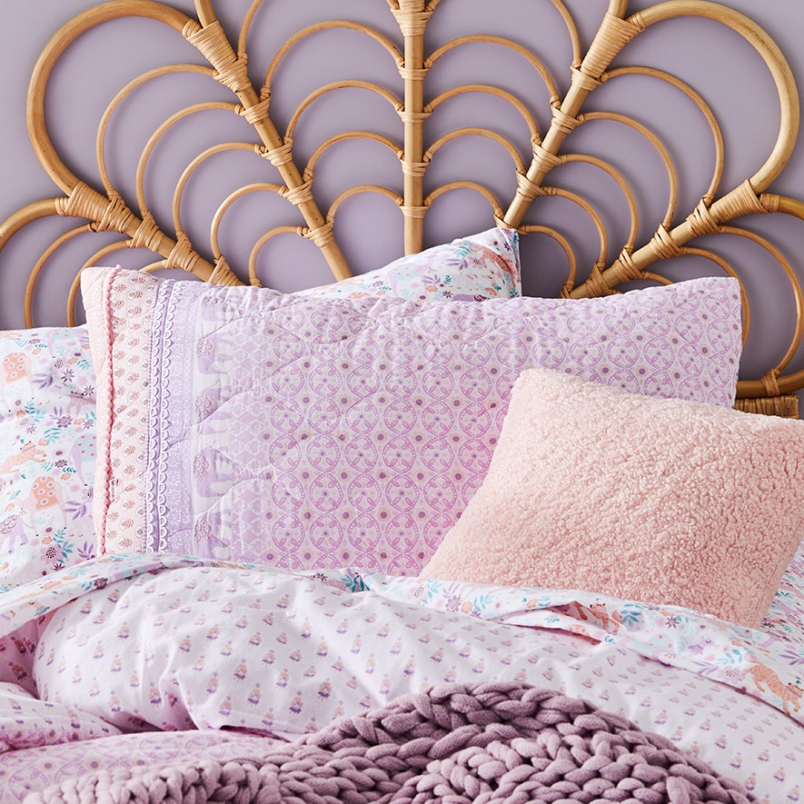 Summer Saira Quilted Pink Quilt Cover Set | Adairs