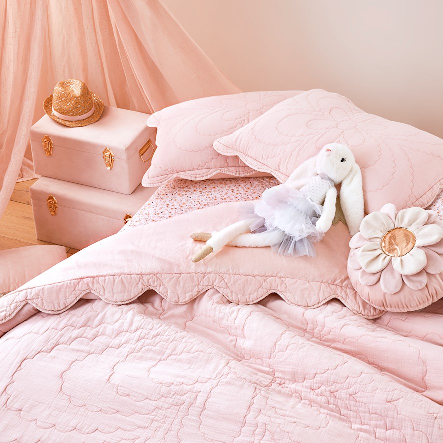 Cici Quilted Dusty Pink Floral Quilt Cover Set | Adairs