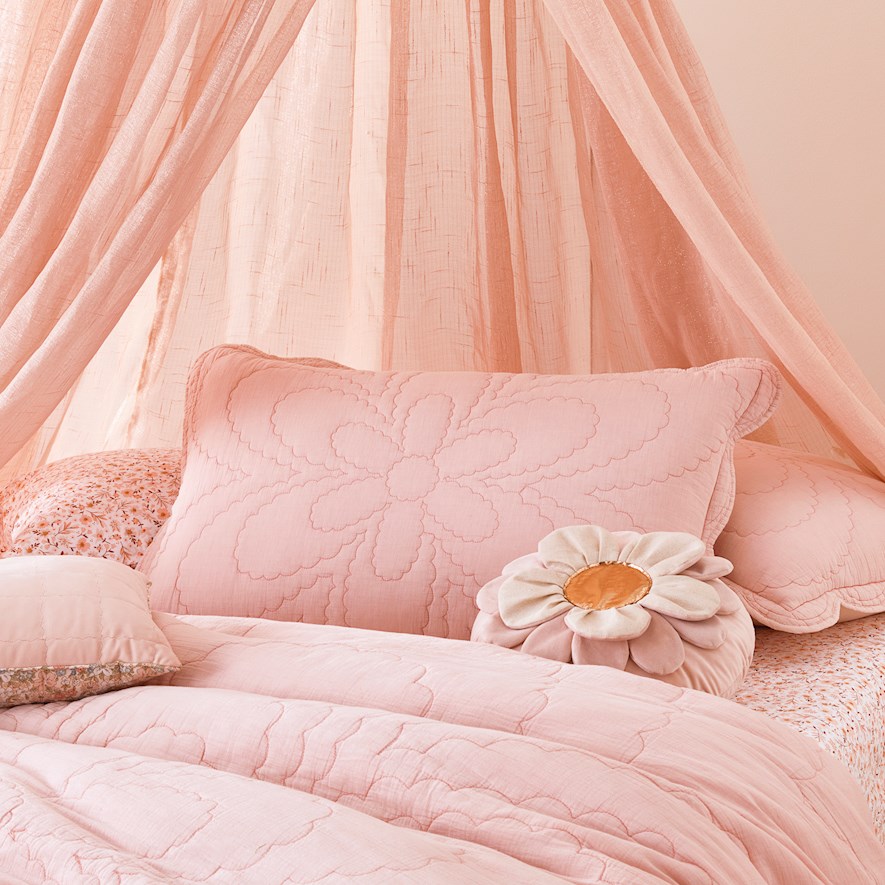 Cici Quilted Dusty Pink Floral Quilt Cover Set | Adairs