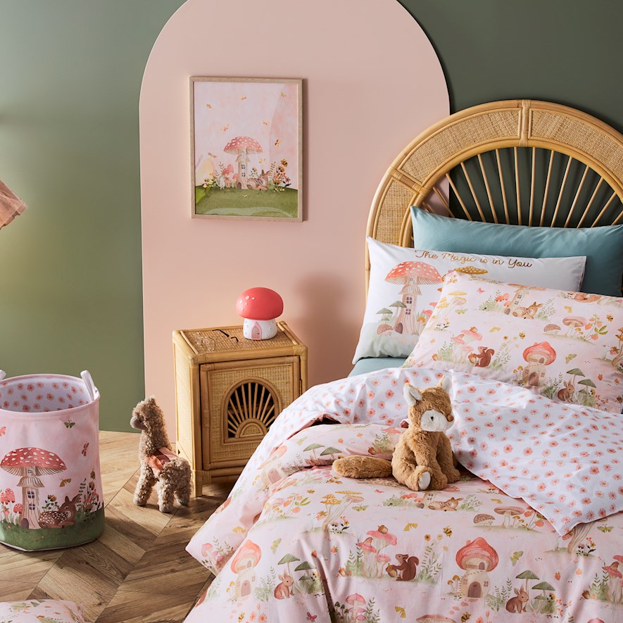 Toadstool Village Pink Duvet Cover Set | Adairs