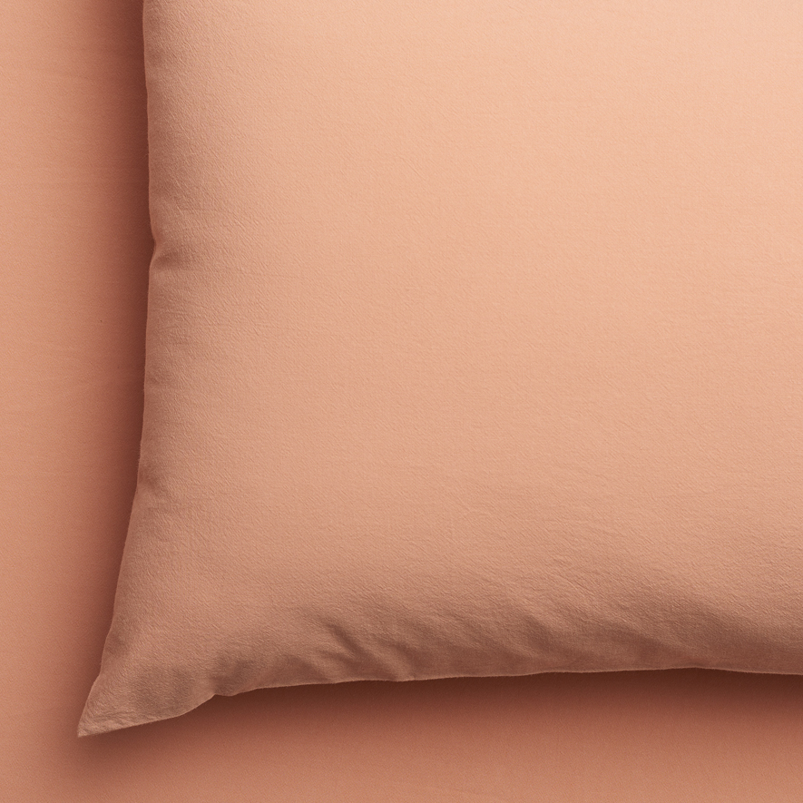 Stonewashed Cotton Nutmeg Fitted Sheet Set | Adairs