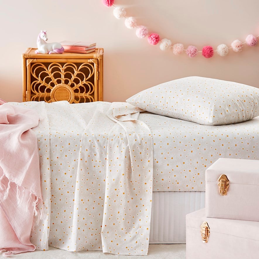 Sweet Daisy Natural Sheet Set | Adairs