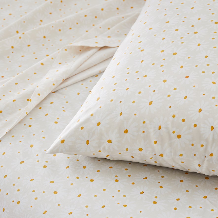 Sweet Daisy Natural Sheet Set | Adairs