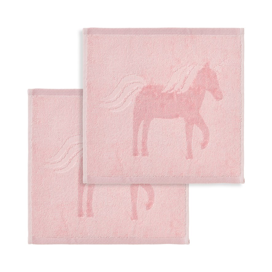 Adairs Kids - Unicorn Pink Face Washers Pack of 2 | Adairs