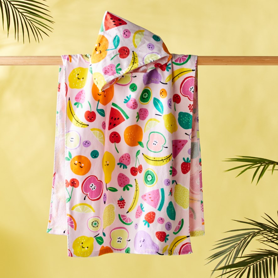 Fruits Large Beach Hooded Towel | Adairs