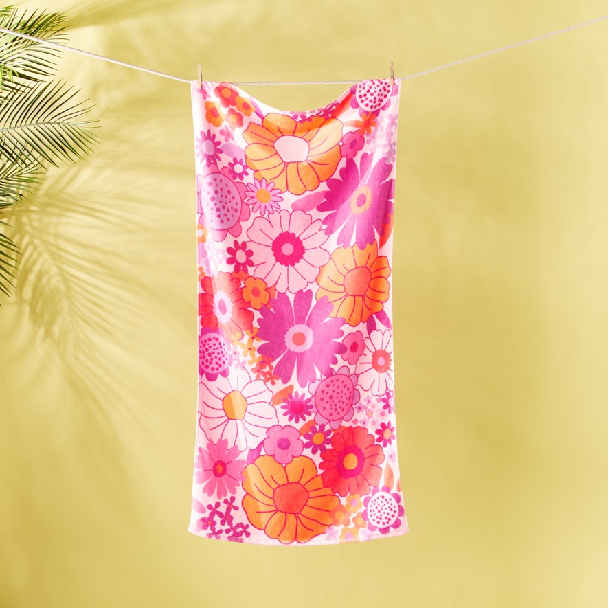 Vintage Florals Printed Beach Towel | Adairs