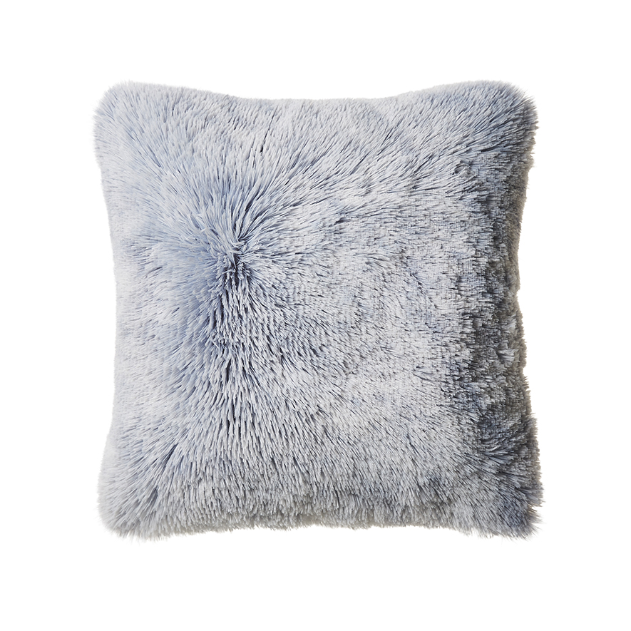 Kingston Faux Fur Cushion Ash Blue | Adairs