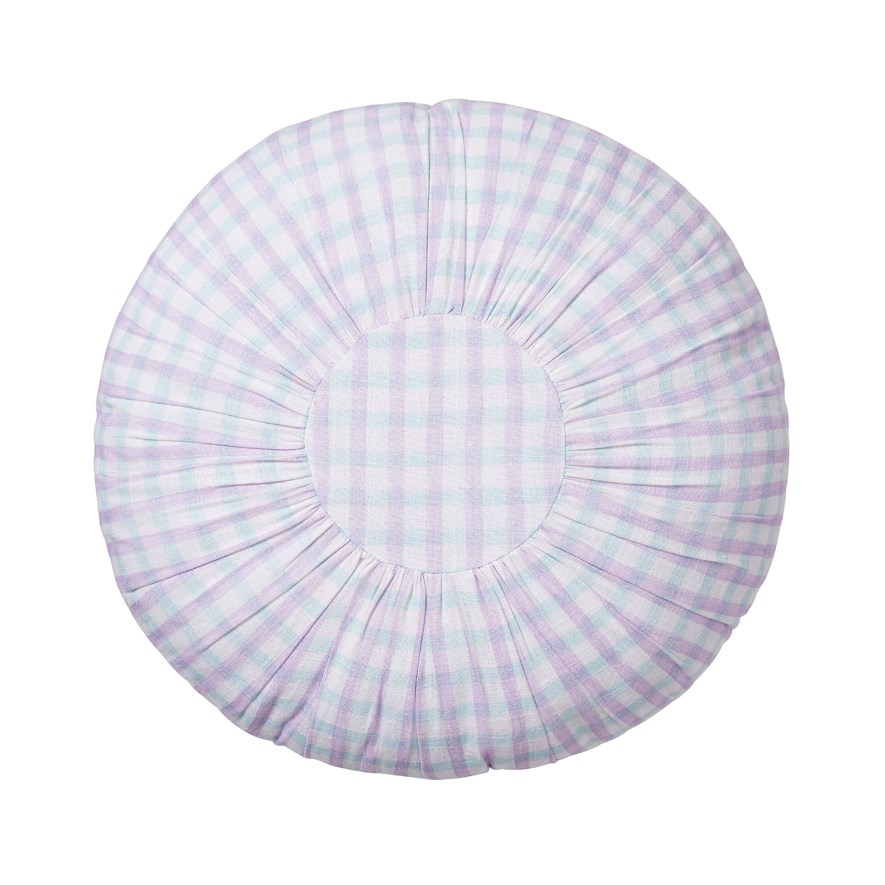 Charlie Round Pastel Check Cushion | Adairs