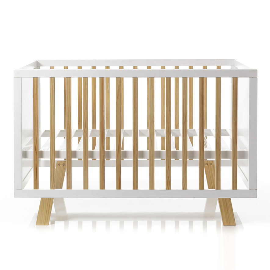 Cooper Timber Furniture Cot Natural/White | Adairs