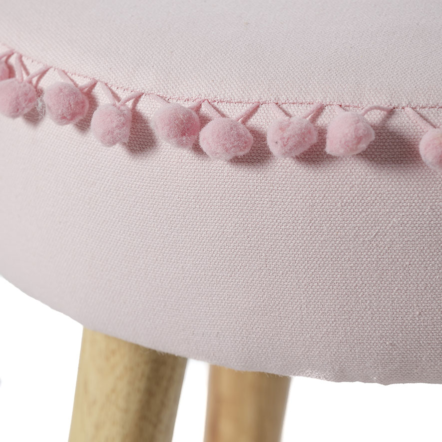 Princess Pom Pom Stool Pink | Adairs