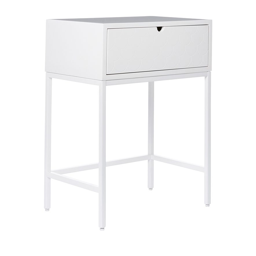 Kelso Side Table White Scallop | Adairs