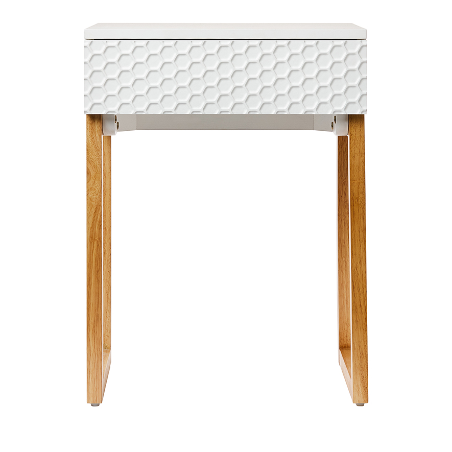Hex Furniture Collection White & Natural Bedside Table | Adairs