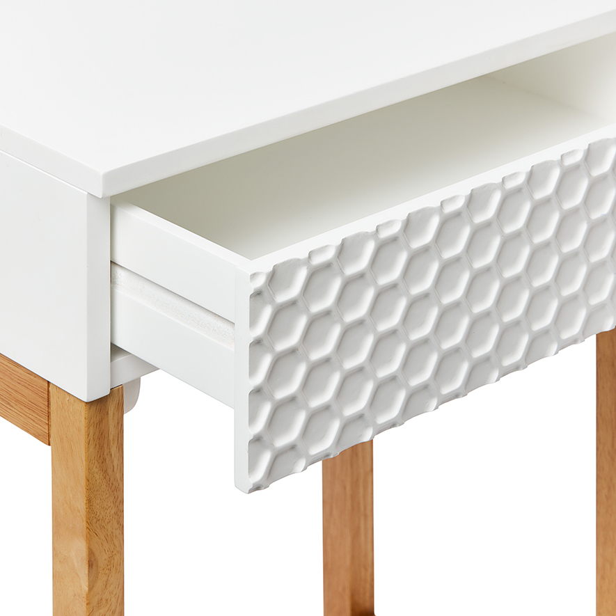 Hex Furniture Collection White & Natural Bedside Table | Adairs