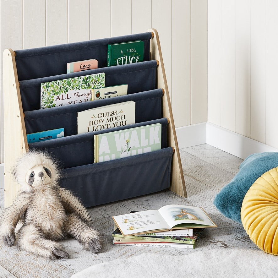 Haven Velvet Blue 4 Tier Bookshelf | Adairs