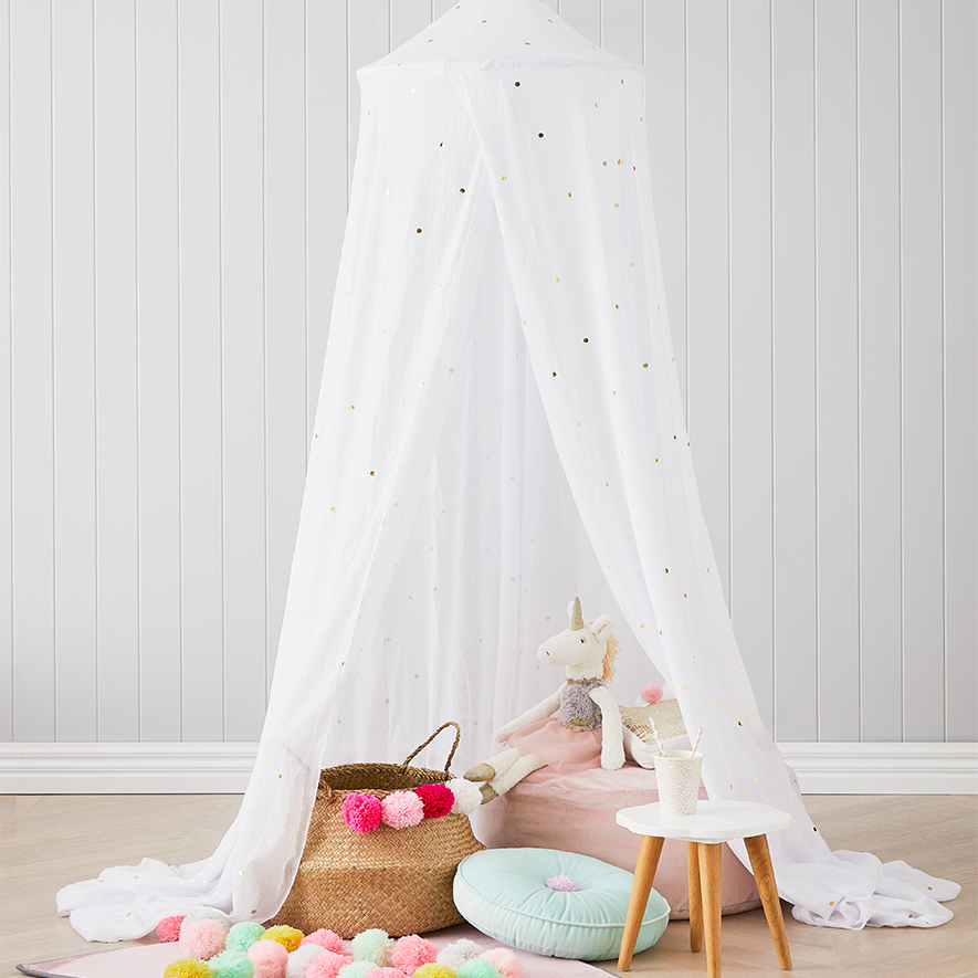 Vintage Canopy 275cm White Gold Spot | Adairs