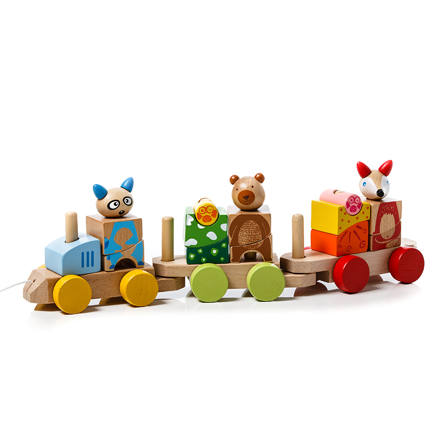 Timber Toy Collection Pull Along Animal Train | Adairs