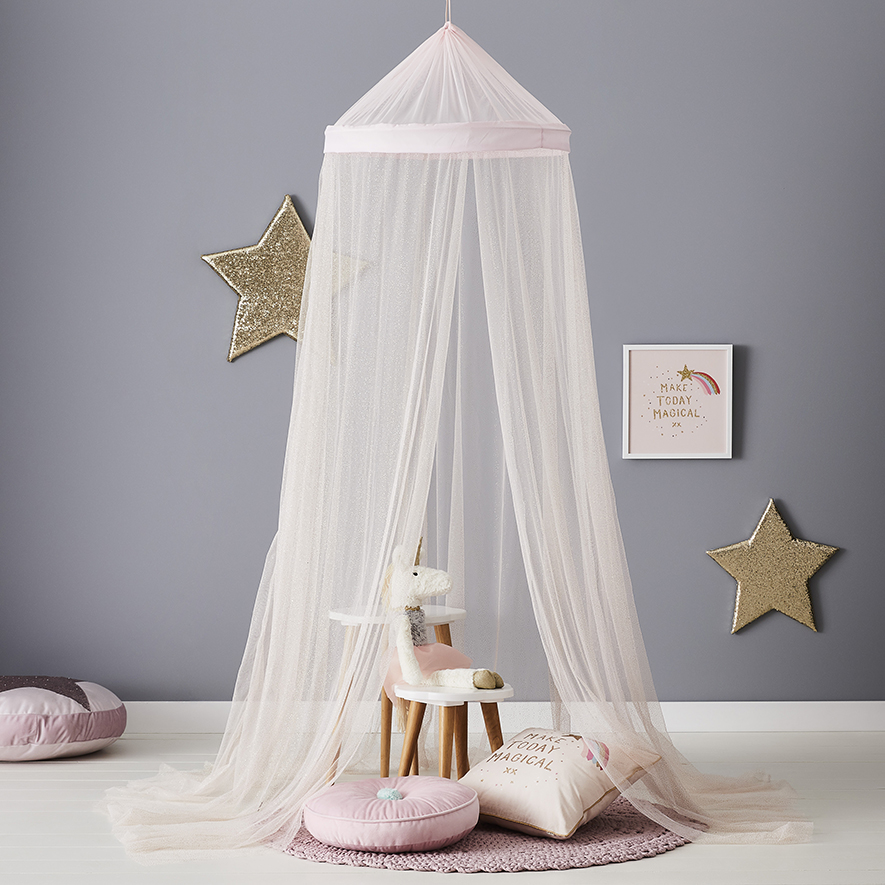 Decorative Glitter Canopy in Pink & Gold | Adairs