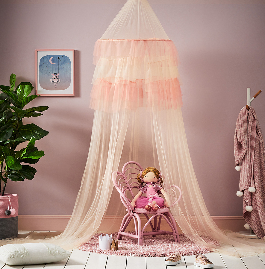 Princess Pink Ruffle Canopy | Adairs