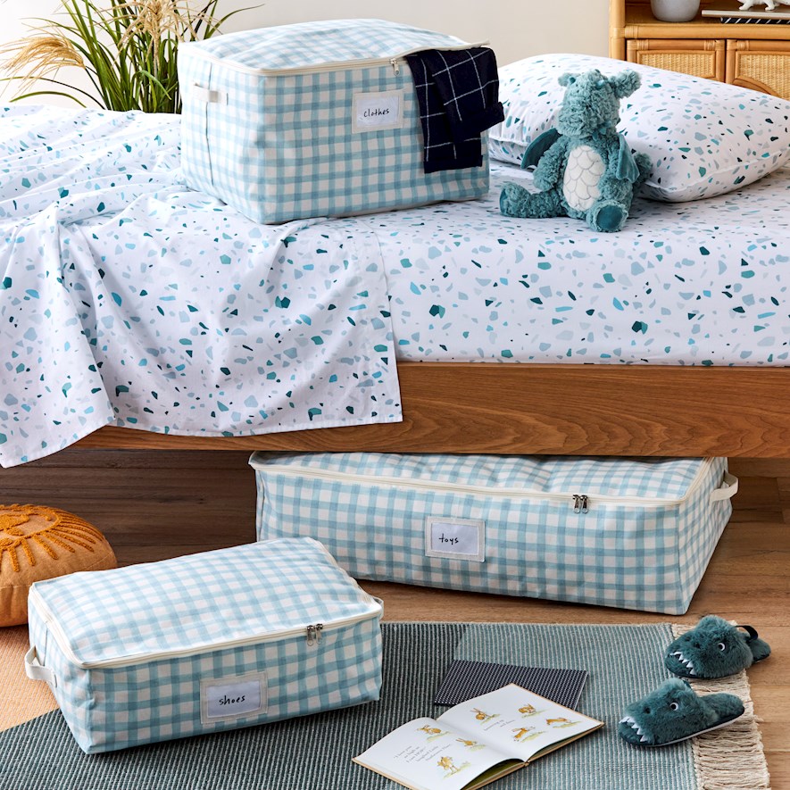 Blue Gingham Storage Bag | Adairs