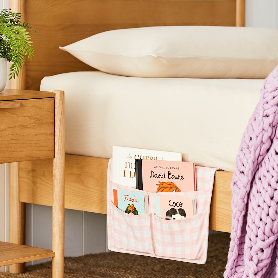 Bedside Pink Gingham Tidy | Adairs