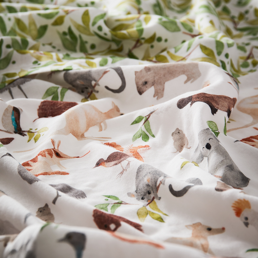 Organic Cotton Muslin Native Animals Swaddle Pack of 2 | Adairs