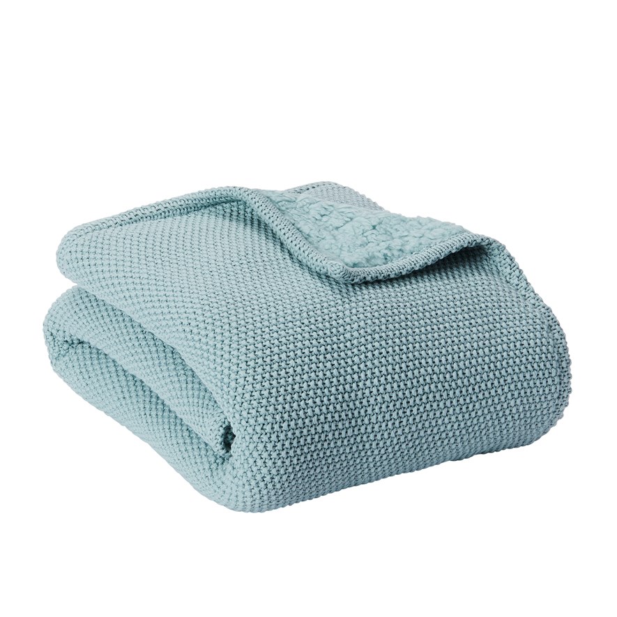 Eden Moss Stitch Sage Baby Blanket | Adairs