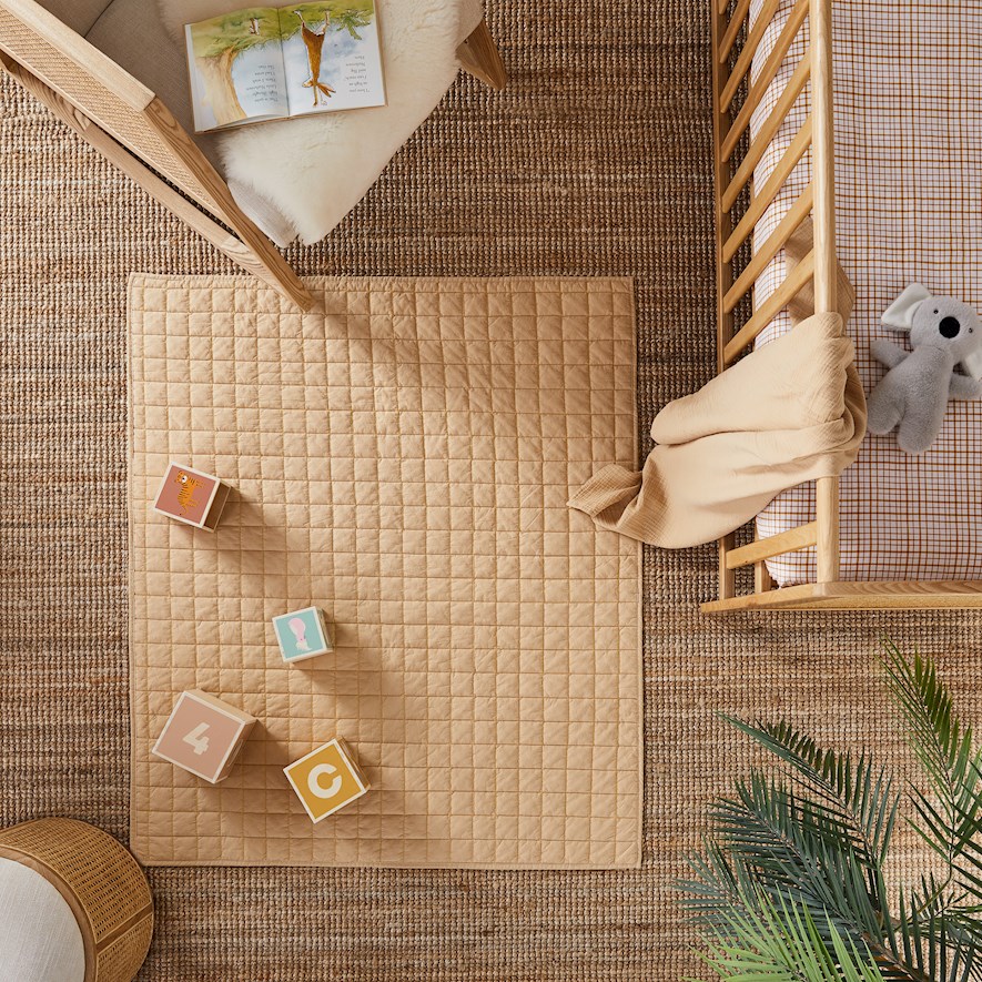 Stonewashed Cotton Spice Grid Coverlet | Adairs